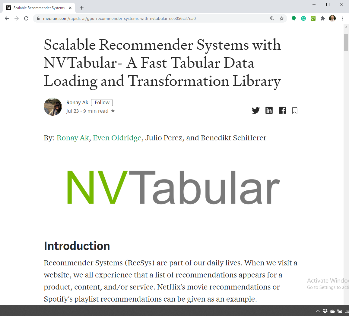 Scalable Recommender Systems With Nvtabular A Fast Tabular Data Loading And Transformation
