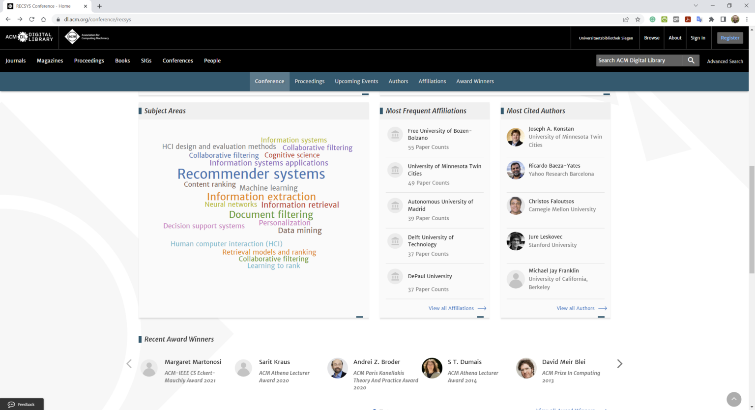 List of RecSys Researchers – RS_c